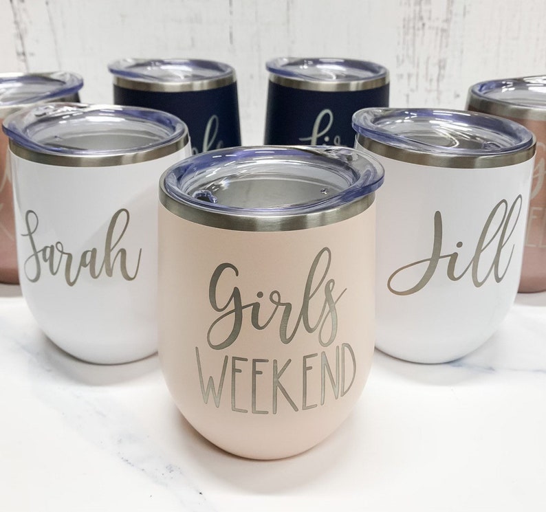 Girls Weekend Wine Tumbler Custom Personalized Cocktail Cup | Etsy