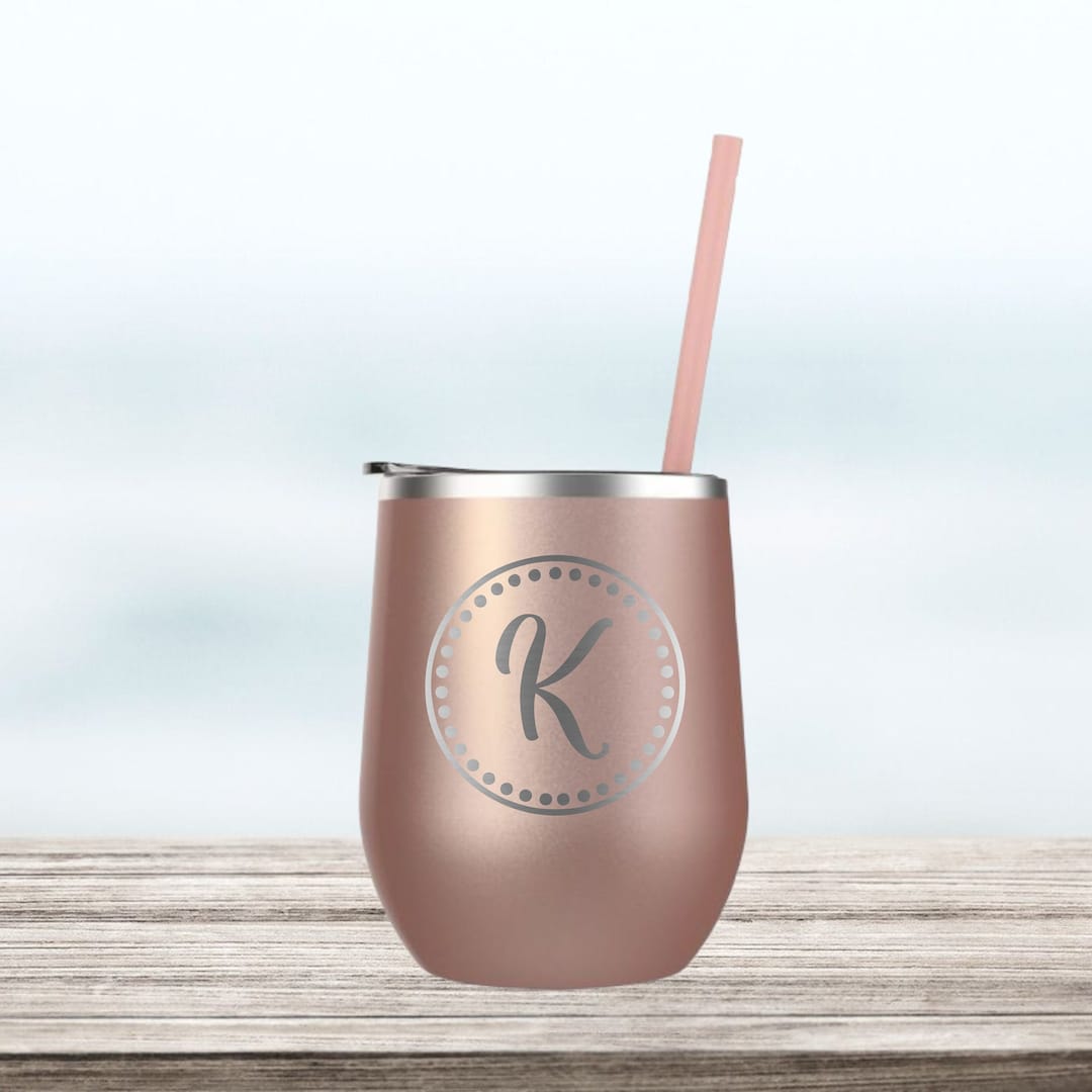 Monogram Wine Tumbler: Personalized Stainless Steel Cocktail Cup - Etsy