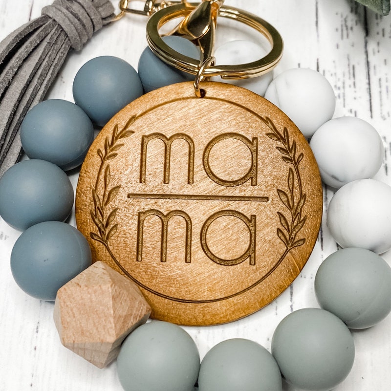 Wood Bead Keychain - Etsy