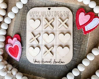 Tic Tac Toe Valentine, Valentines Day Gift for Kids, Rainbow Valentine ...