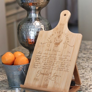 Engraved Recipe Bamboo Kitchen Stand: Personalized Cookbook Holder - Etsy