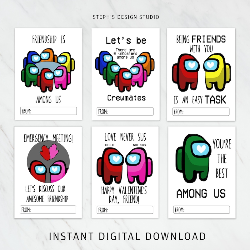 Among Us Valentine Card - Etsy