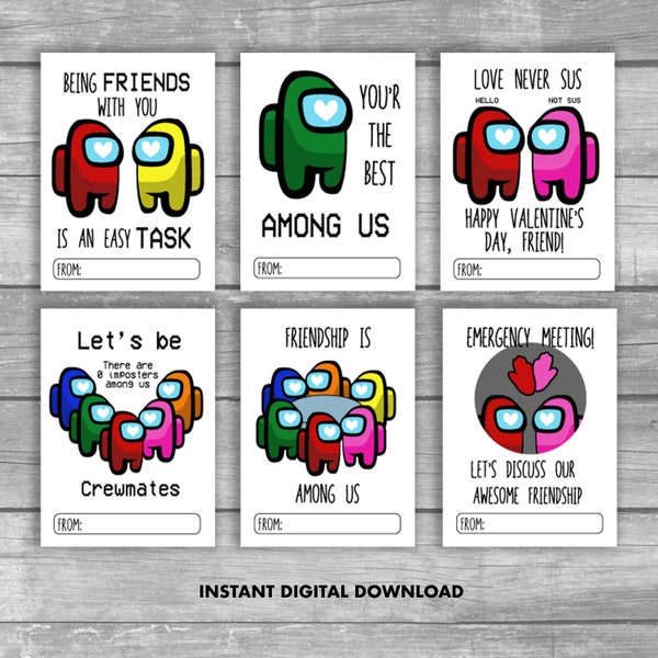 Among Us Valentine Card - Etsy
