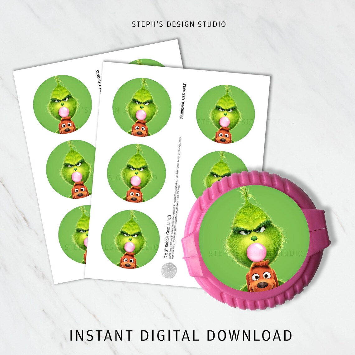 Christmas Gum Labels - Christmas Party- INSTANT DOWNLOAD - Christmas ...
