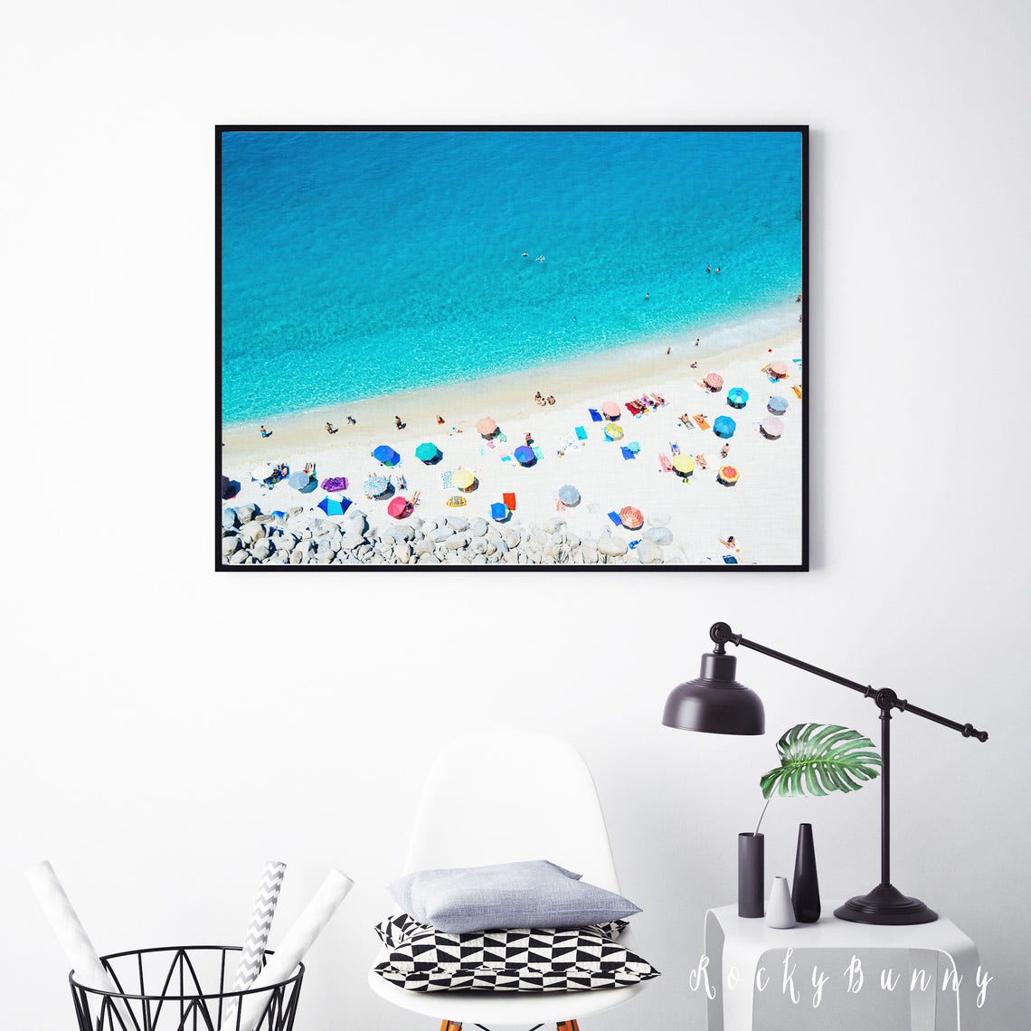 Beach Wall Art Print Printable Beach Poster Ocean Digital - Etsy