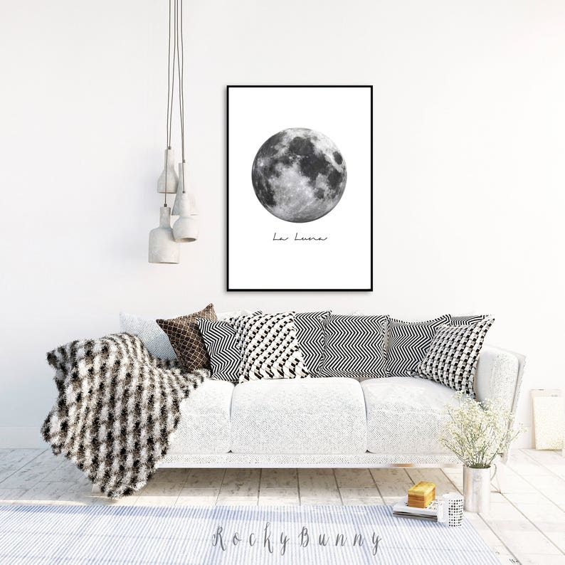 Digital Download Print, Moon Poster, Digital Moon Wall Art, Instant ...