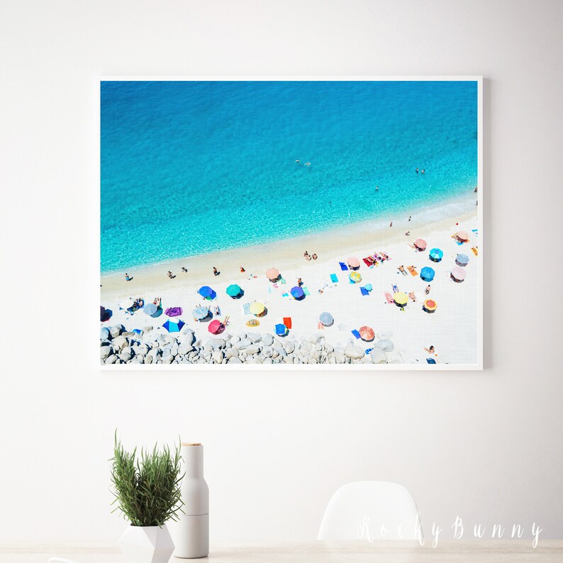 Beach Wall Art Print Printable Beach Poster Ocean Digital - Etsy