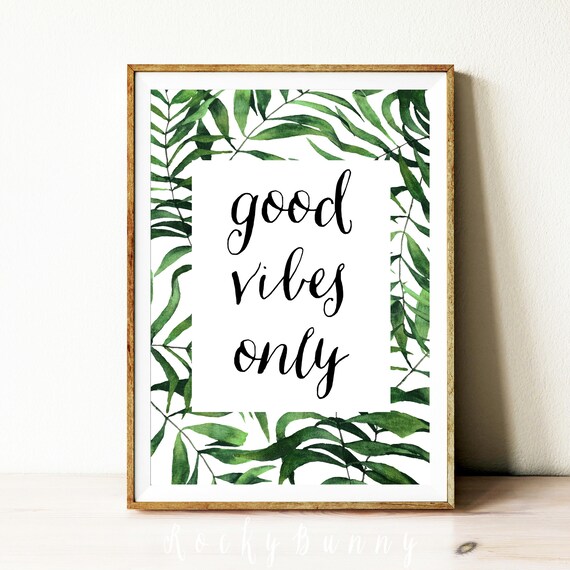 Good Vibes Only Print Printable Poster Typography Digital - Etsy