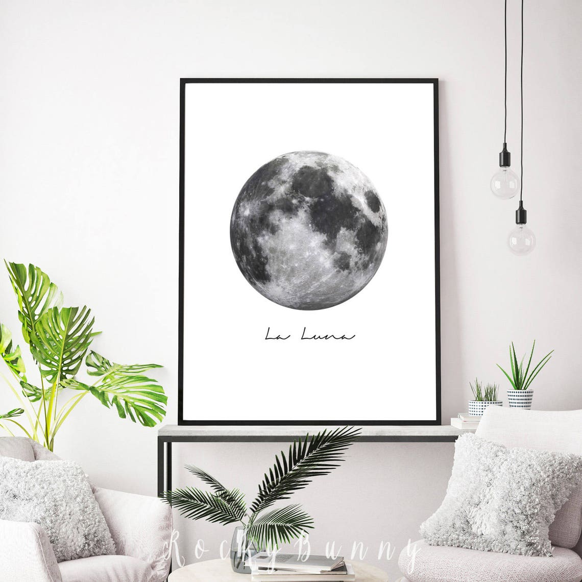 Digital Download Print, Moon Poster, Digital Moon Wall Art, Instant ...