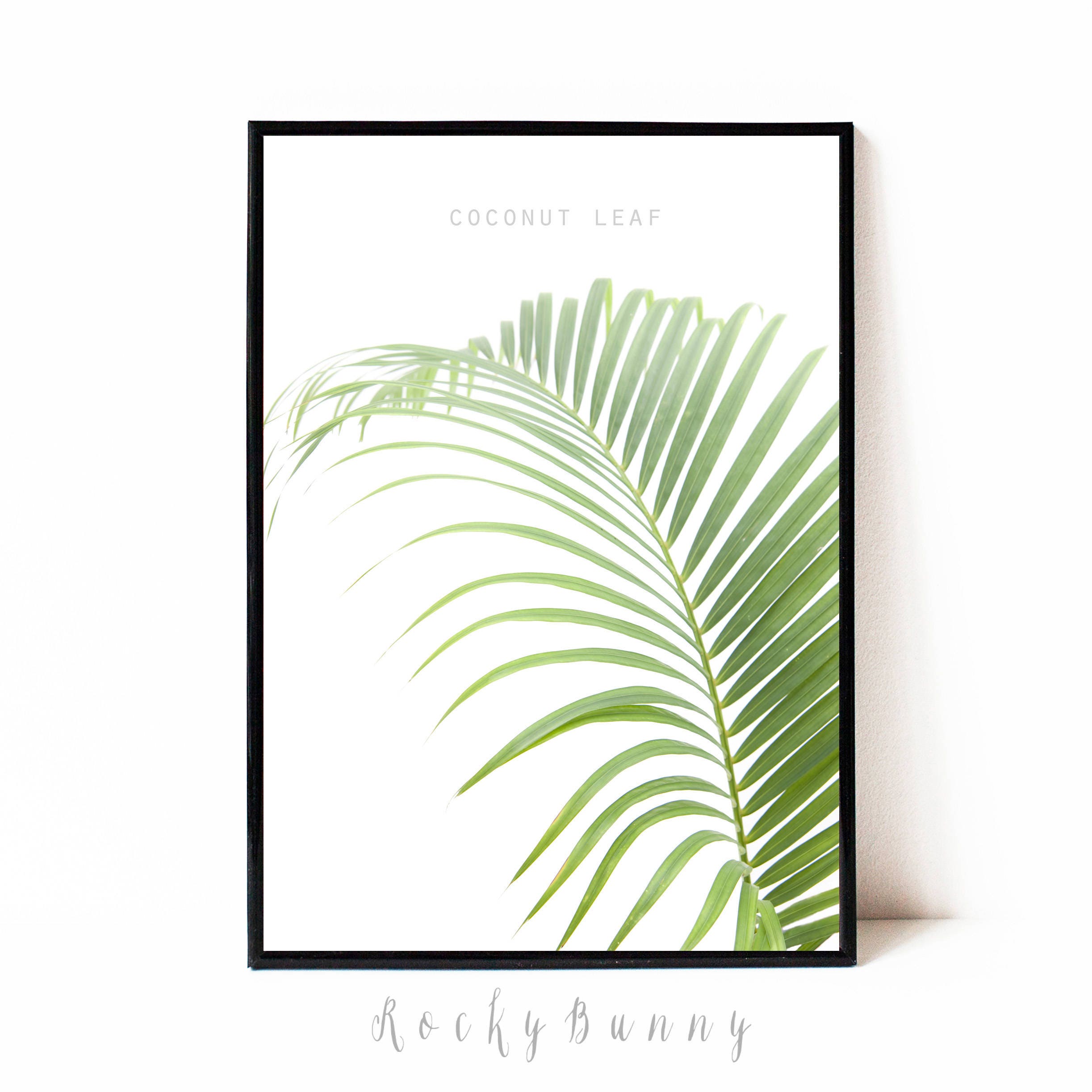 Palm Leaf Poster Printable Wall Art Tropical Print Instant - Etsy