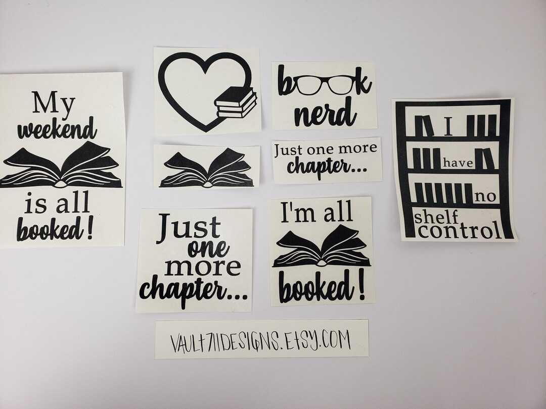 Bookish Vinyl Decals - Etsy