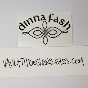 Outlander Inspired Dinna Fash Vinyl Decals - Your Choice of 4 Designs ...