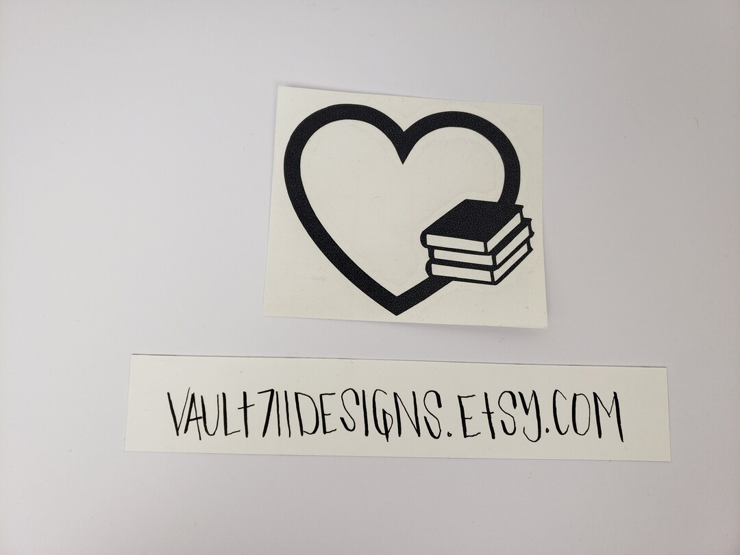 Heart With Books Vinyl Decal - Etsy