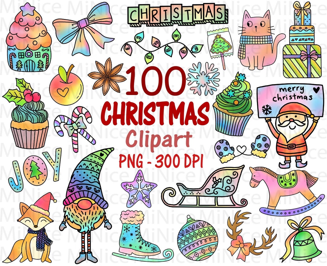 100 Christmas Clipart ,winter Clipart ,cute Clipart , Christmas PNG ...