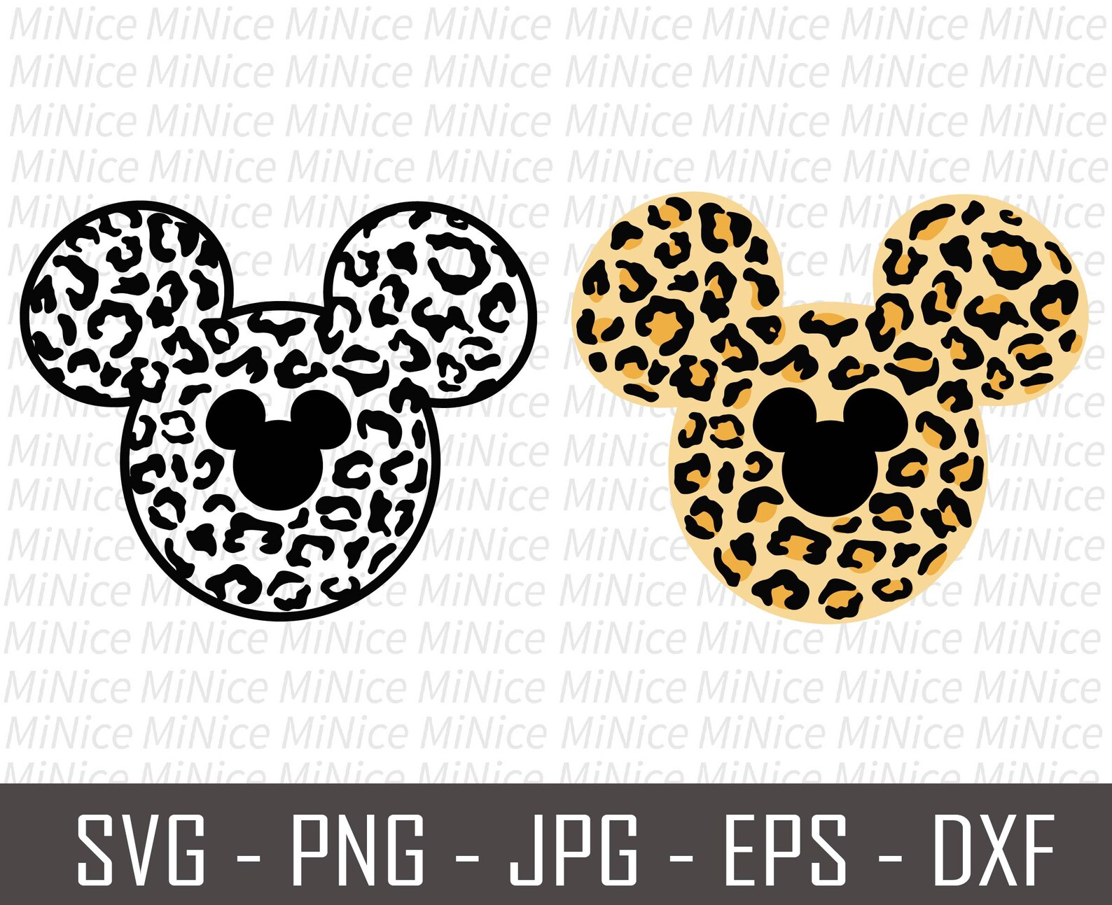 Mickey Leopard Print Svg mickey SVG Leopard Svg Mickey - Etsy