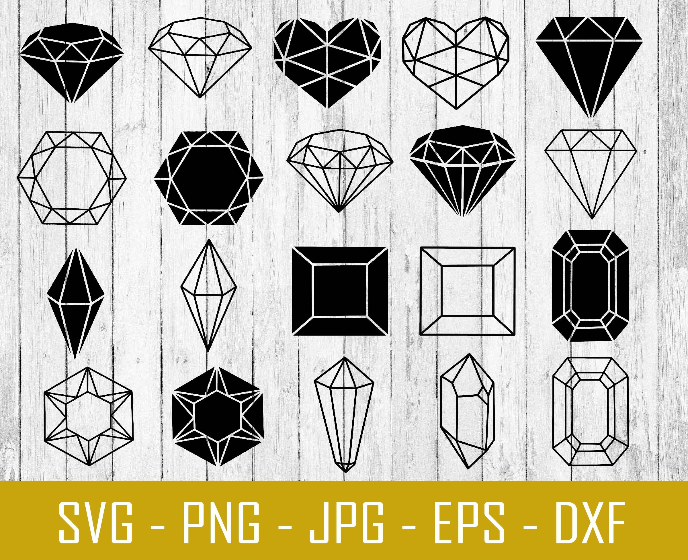 Diamond SVG Bundle,diamond Cricut , Ring SVG , Diamond Silhouette ...