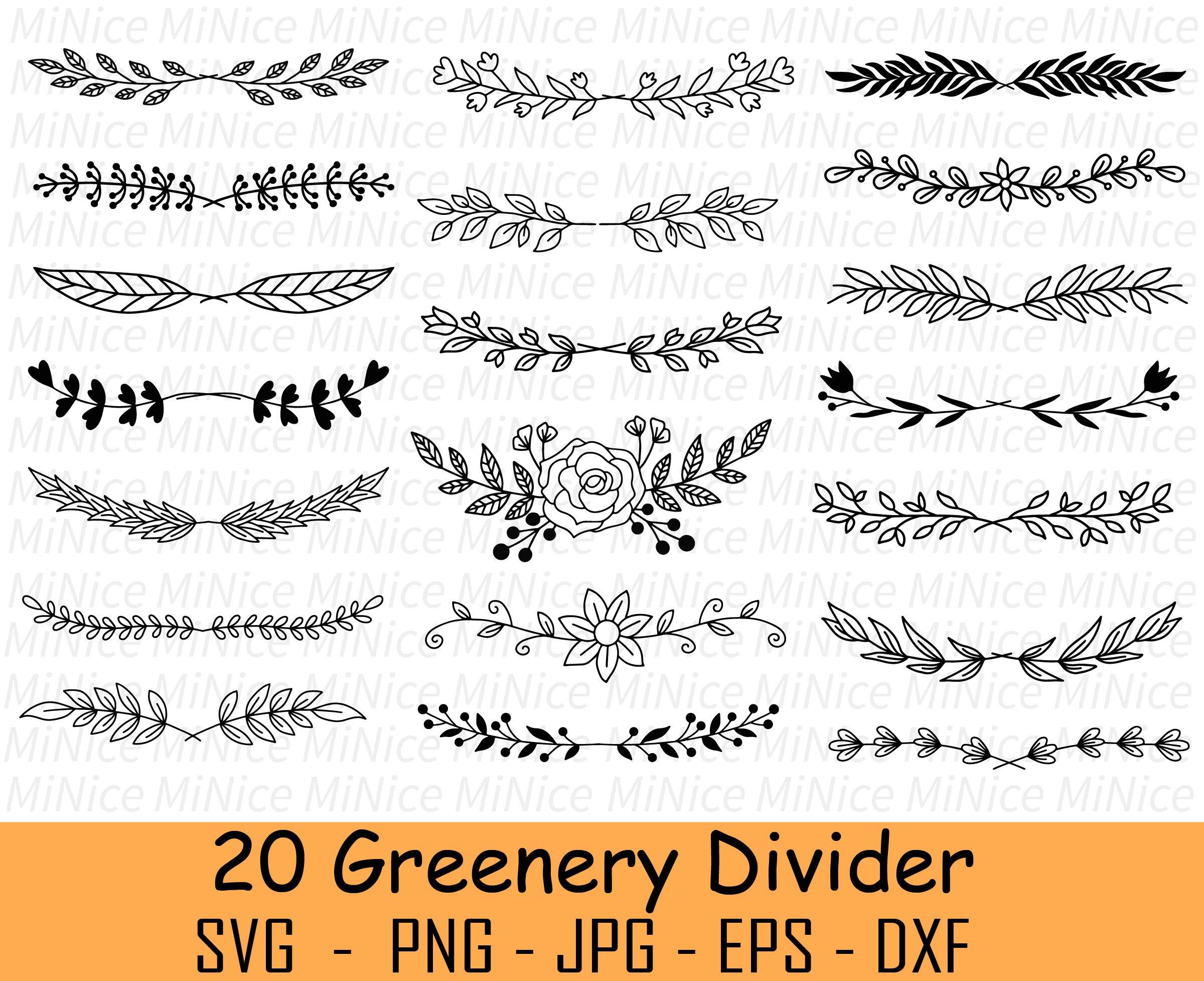 Greenery Divider SVG Bundle Leaf Divider Svg Divider Png - Etsy Australia