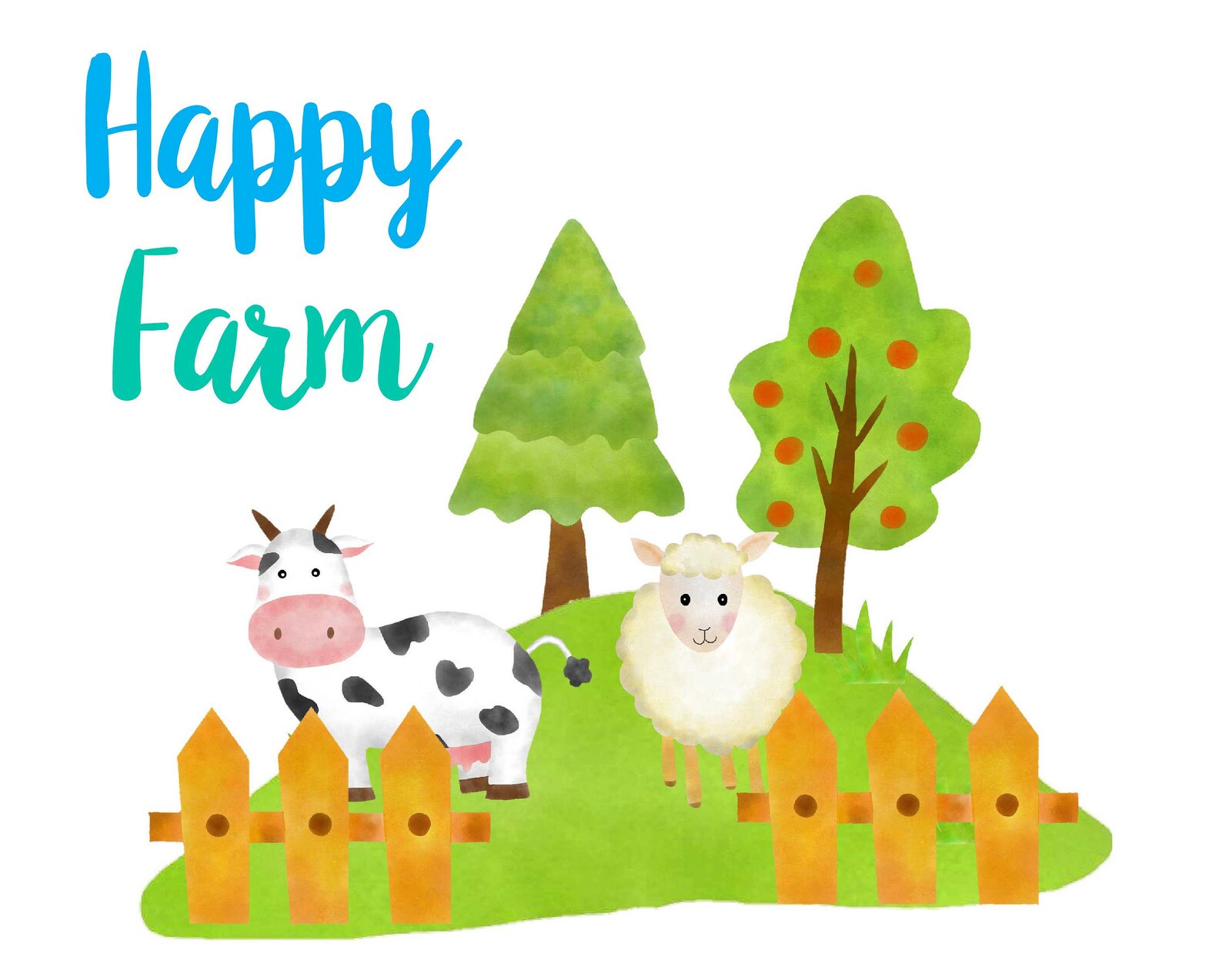 Farm Animals Clip Art / Watercolor Farm Clip Art/ Watercolor - Etsy