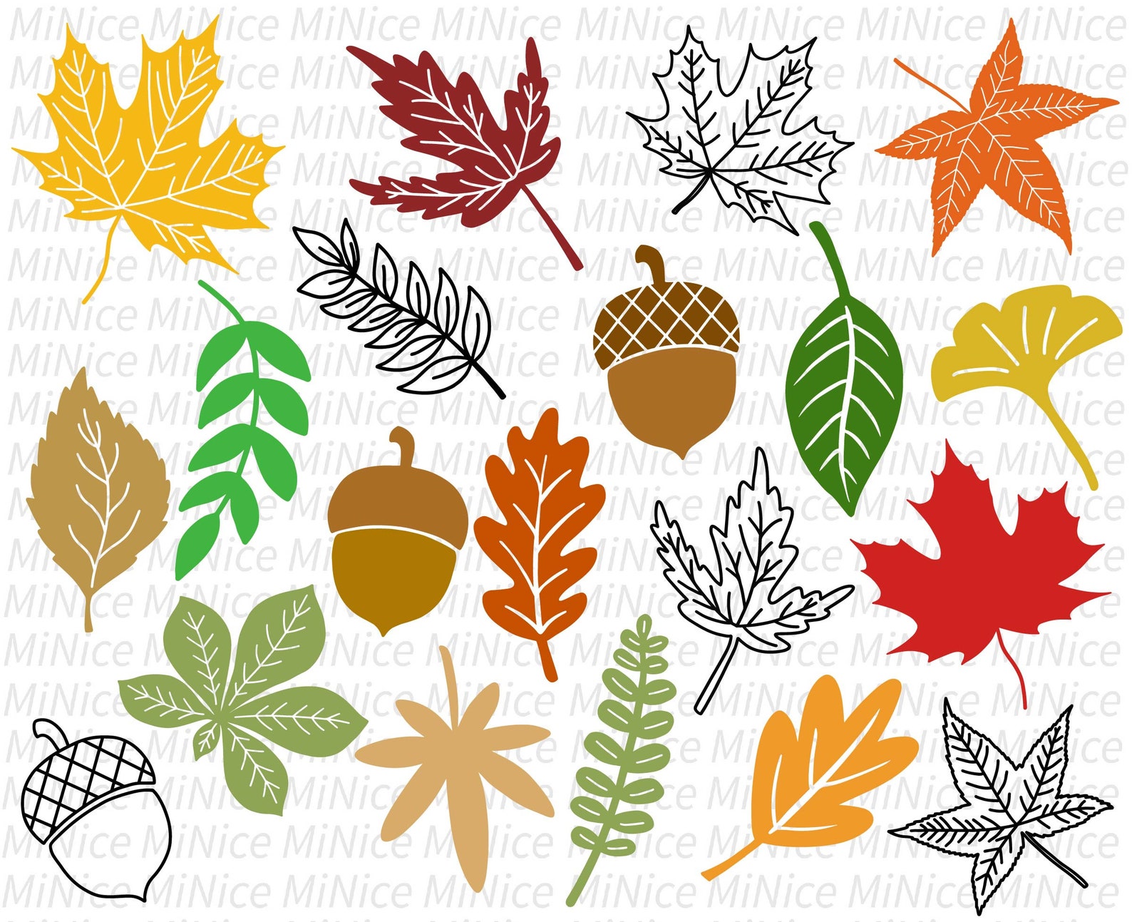 Feuilles dautomne SVG Bundle Feuilles dautomne Svg Automne | Etsy