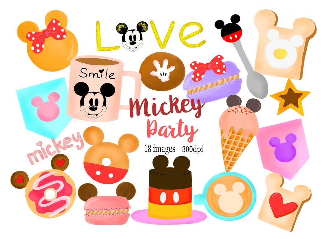 Mickey Party Clip Art Watercolor Mickey Clip Art Mickey Clipart Party ...