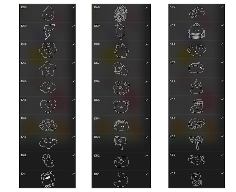 Kawaii Stamp Procreate Procreate Stamp Pack Doodle Brushes - Etsy