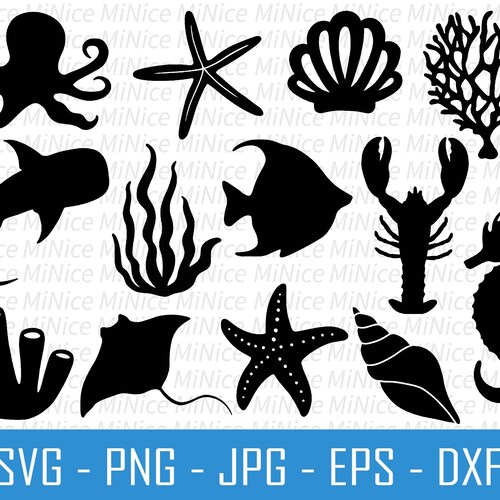 Ocean Life SVG Bundle Ocean Animal SVG Under the Sea SVG - Etsy