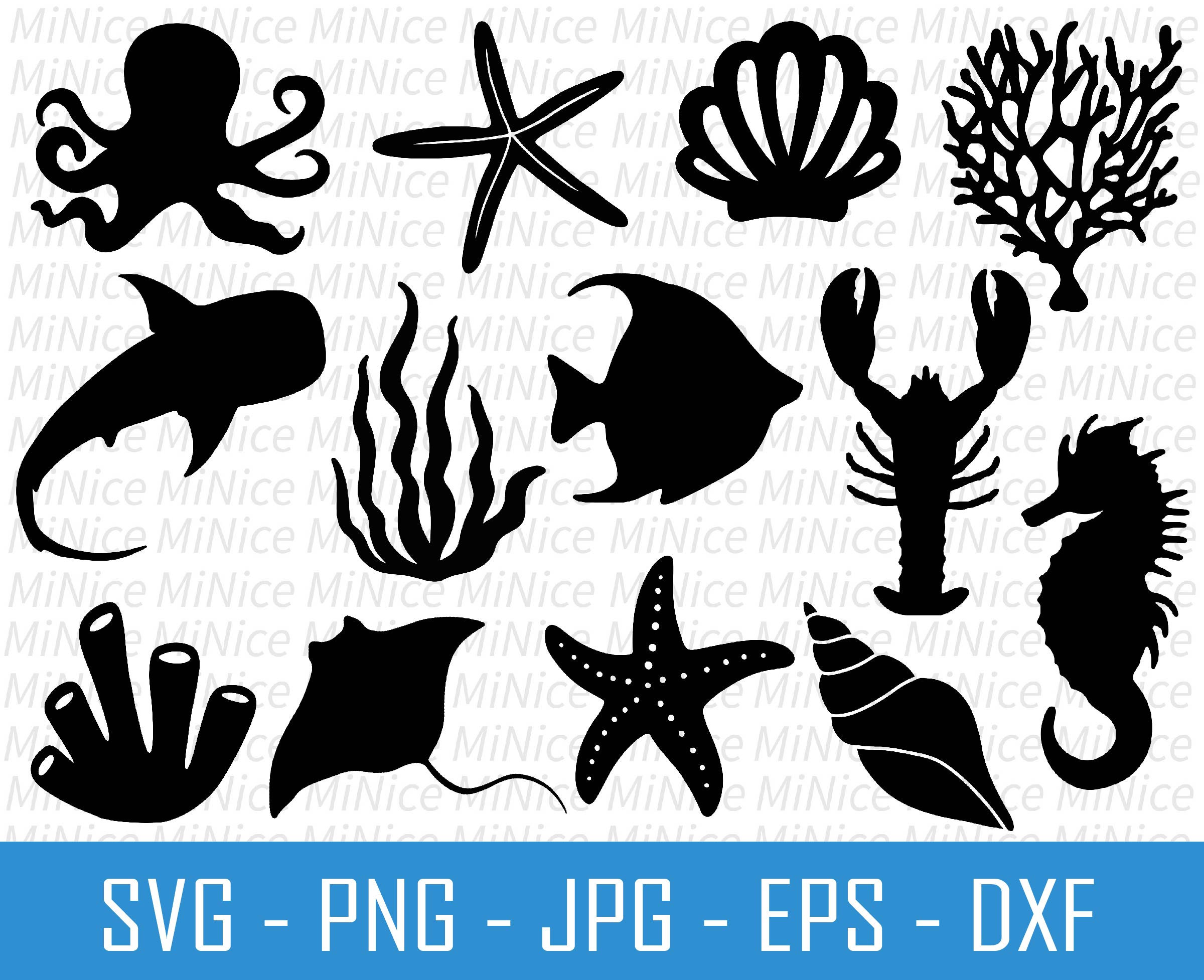Ocean Life SVG Bundle Ocean Animal SVG Under the Sea SVG | Etsy Australia