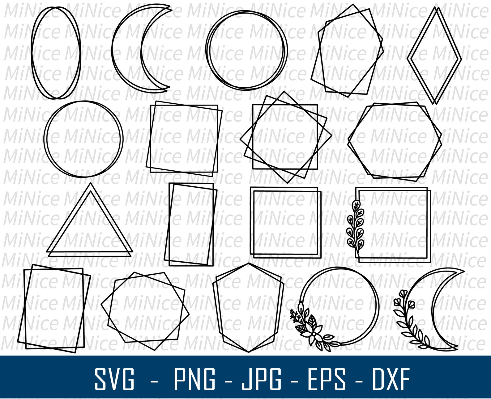 Double Frame SVG Bundle Round Frame Svg Square Svg Png - Etsy