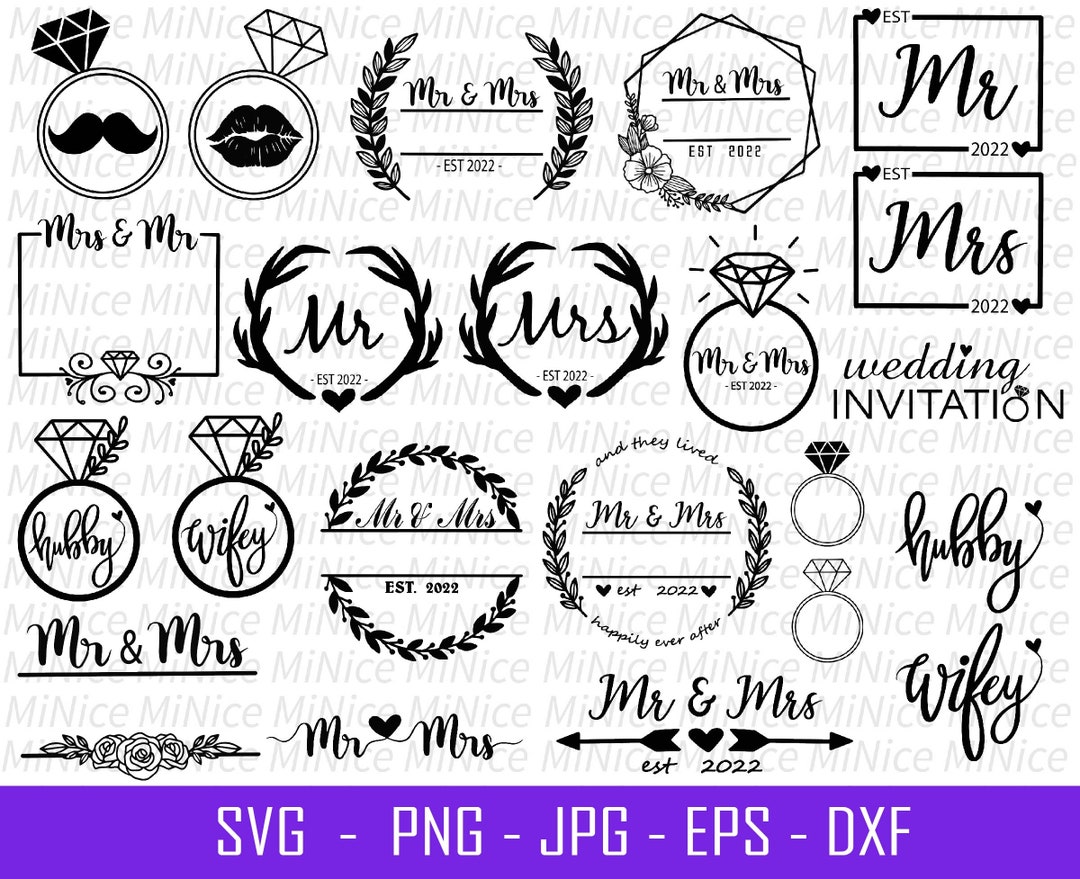 Mr and Mrs SVG , Mr & Mrs Split Monogram SVG , Wedding Cricut , Wedding ...