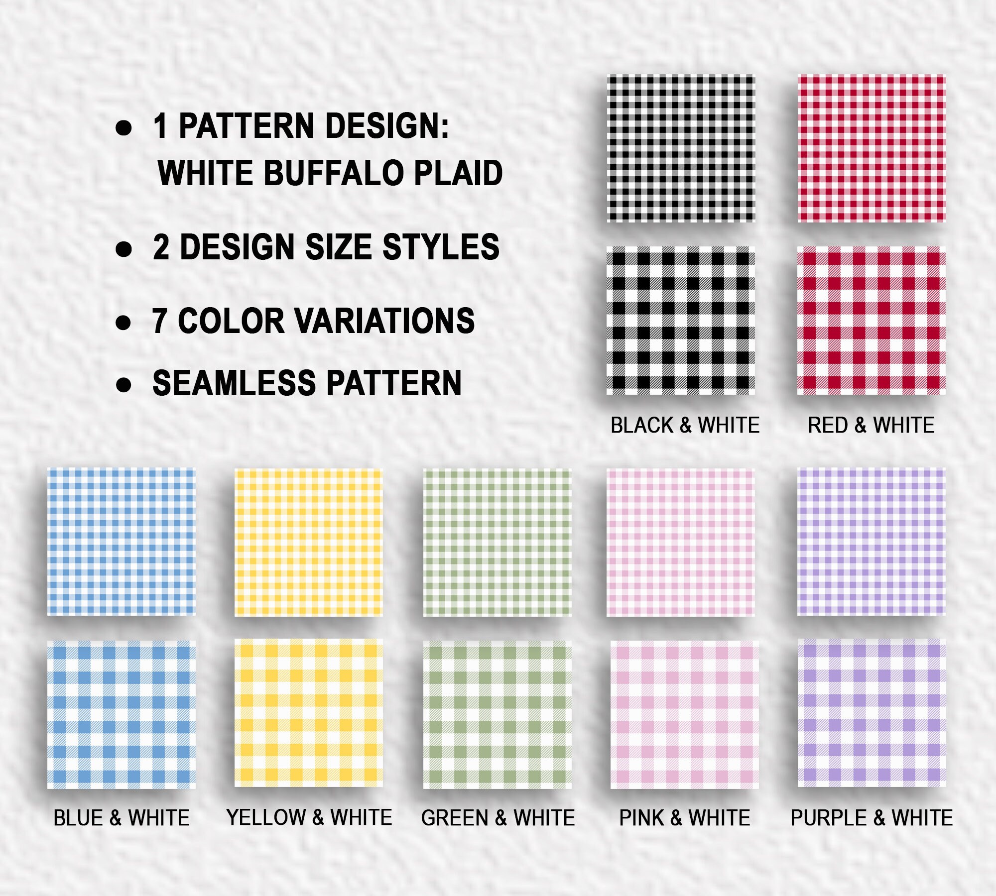 Buffalo Plaid Pattern Digital Paper Pack, Lumberjack Check, Gingham ...