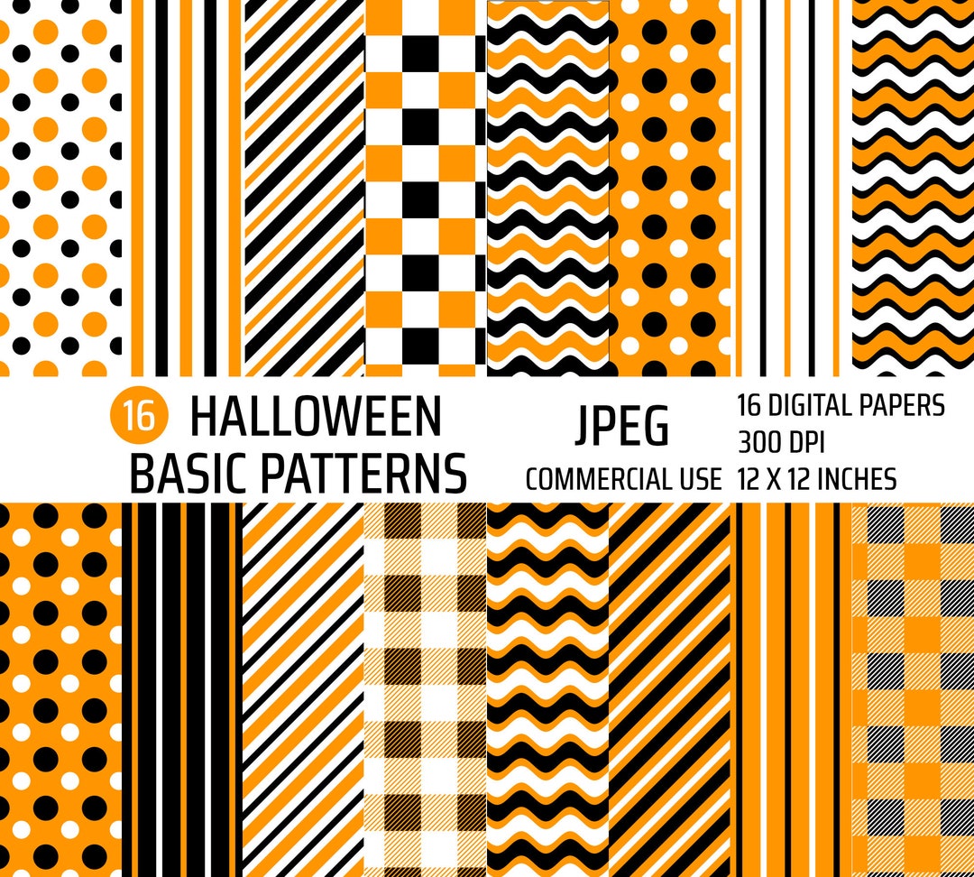 Fall Patterns Digital Paper Pack Autumn Color Papers Fall - Etsy
