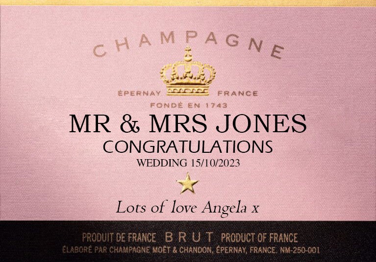 Personalised Champagne Gold Bottle Adult Label Wedding - Etsy UK