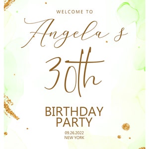 Personalised Womens Girls Birthday Party Welcome Sign - A2, A3 or A4 ...