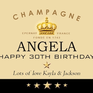 Personalised Moet and Chandon Imperial Rose Gold Bottle Label Happy ...