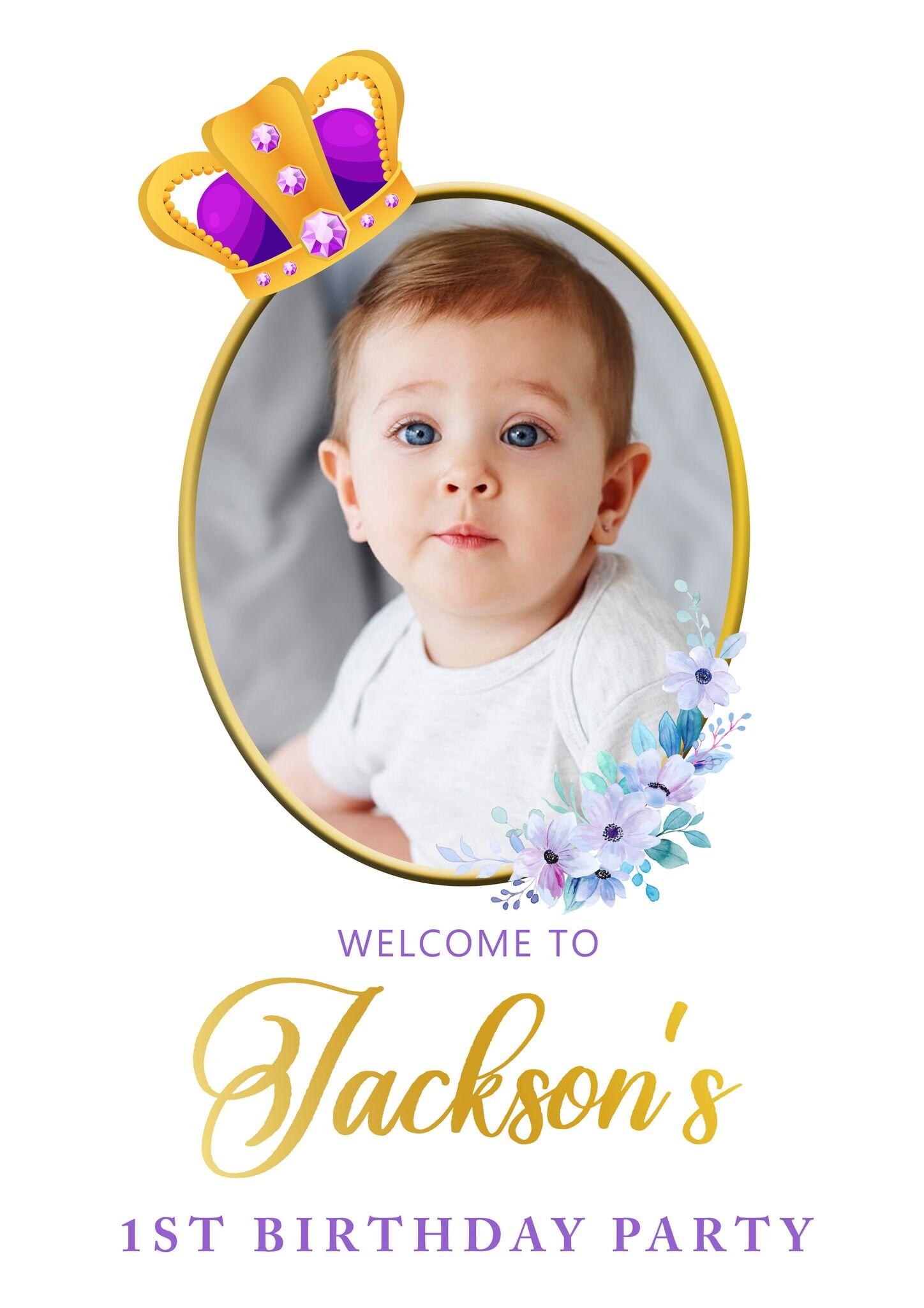 Personalised Prince Princess Crown Childrens Party Welcome - Etsy UK