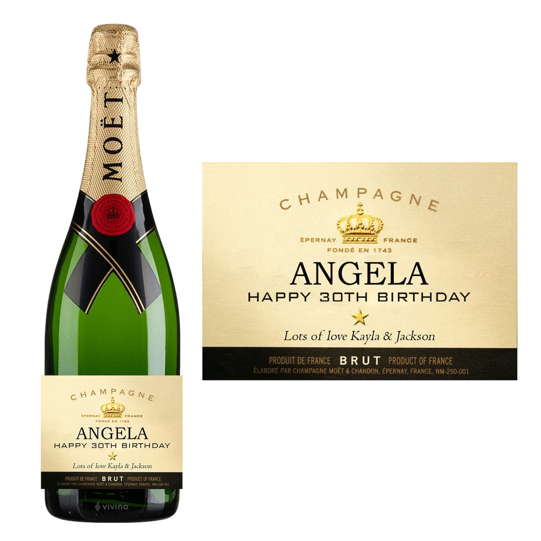 Personalised Champagne Gold Bottle Adult Label Happy Birthday - Etsy