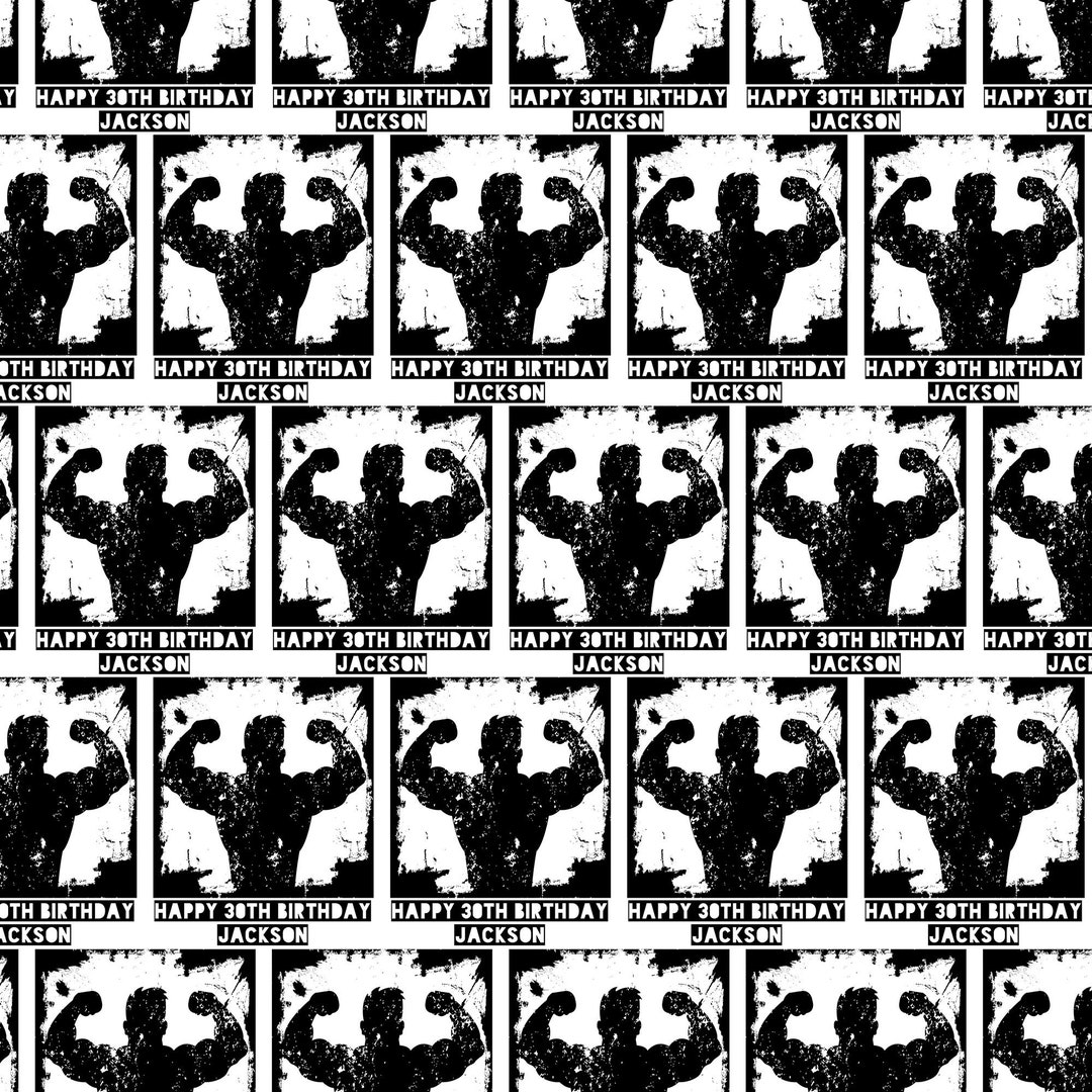 Personalised Wrapping Paper Gym Club Body Builder Happy Birthday ...