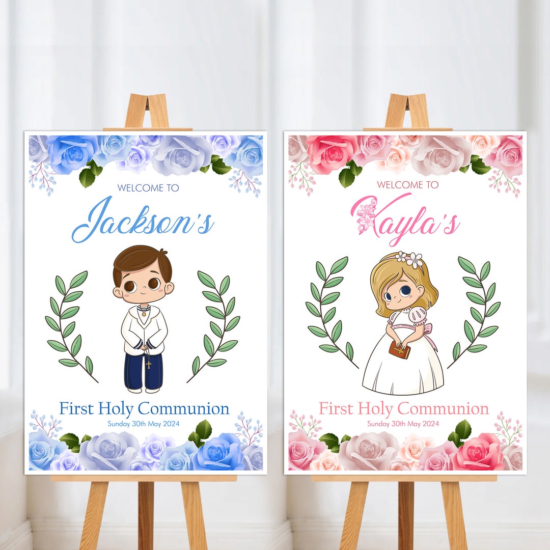 Personalised Holy Communion Welcome Sign A2, A3 or A4 Printed/ Foam ...