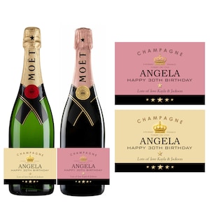 Personalised Moet and Chandon Imperial Rose Gold Bottle Label Happy ...