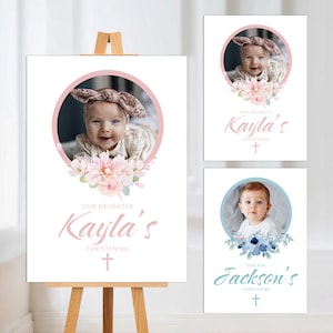 Personalised Childrens Christening Baptism Communion Welcome Sign - A1 ...
