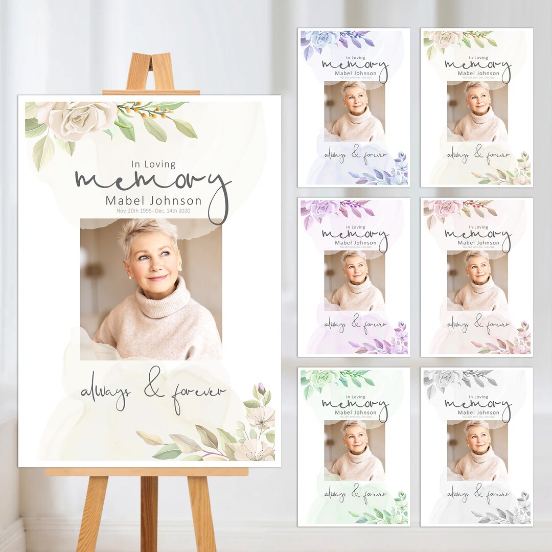 Personalised in Loving Memory of Funeral Memorial Welcome Sign - A0 ,A1 ...