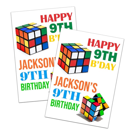 Rubik Cube Happy Birthday Greeting Card Childrens Fidget Boys - Etsy UK