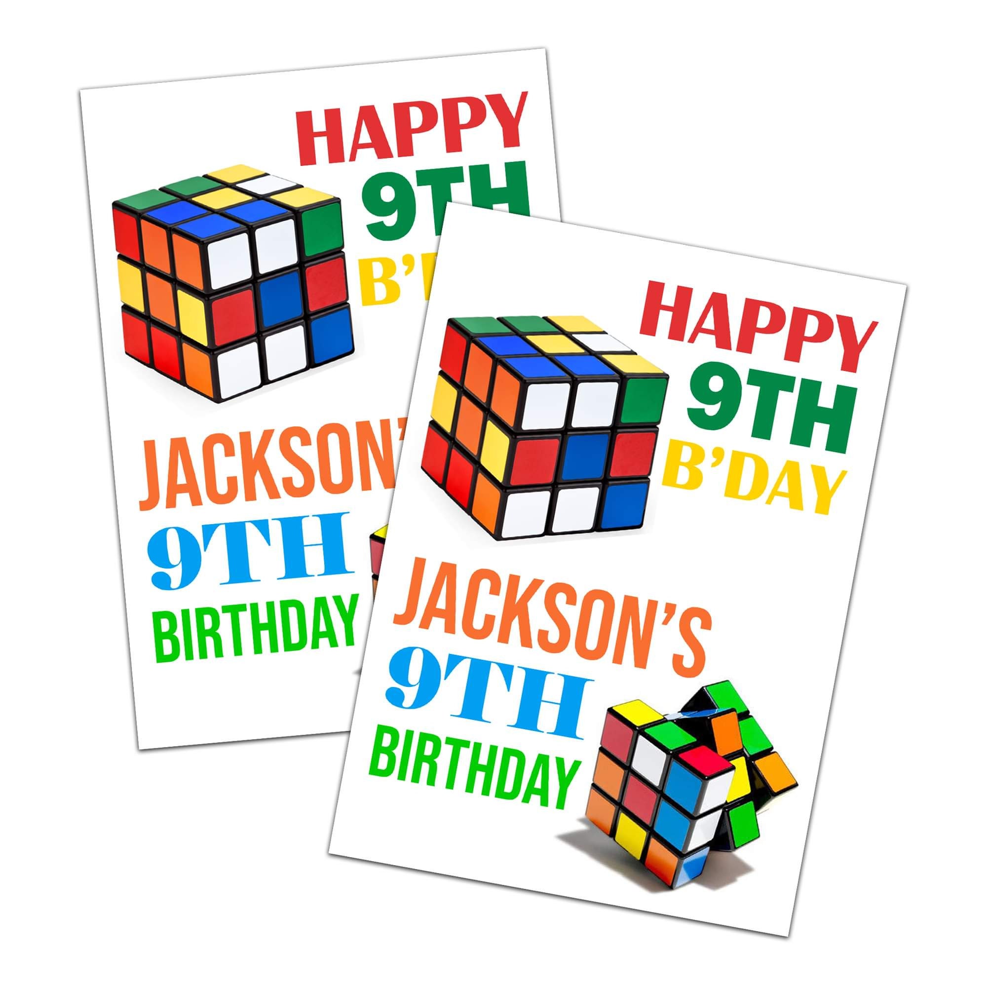 Rubik Cube Happy Birthday Greeting Card Childrens Fidget Boys Girls ...