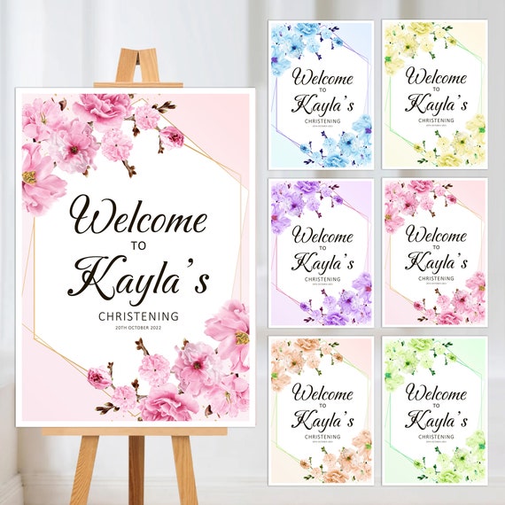 Personalised Christening Communion Baptism Welcome Sign A1 - Etsy