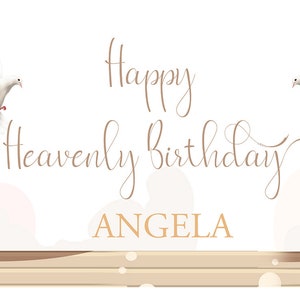 Happy Heavenly Birthday Banner RIP in Loving Memory Memorial Photo ...