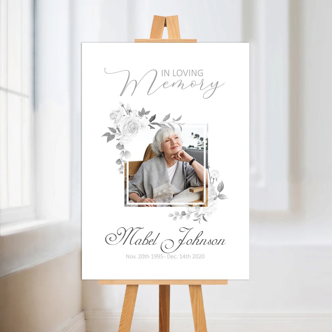 Personalised Funeral Memorial in Loving Memory of Welcome Sign Board A0 ...