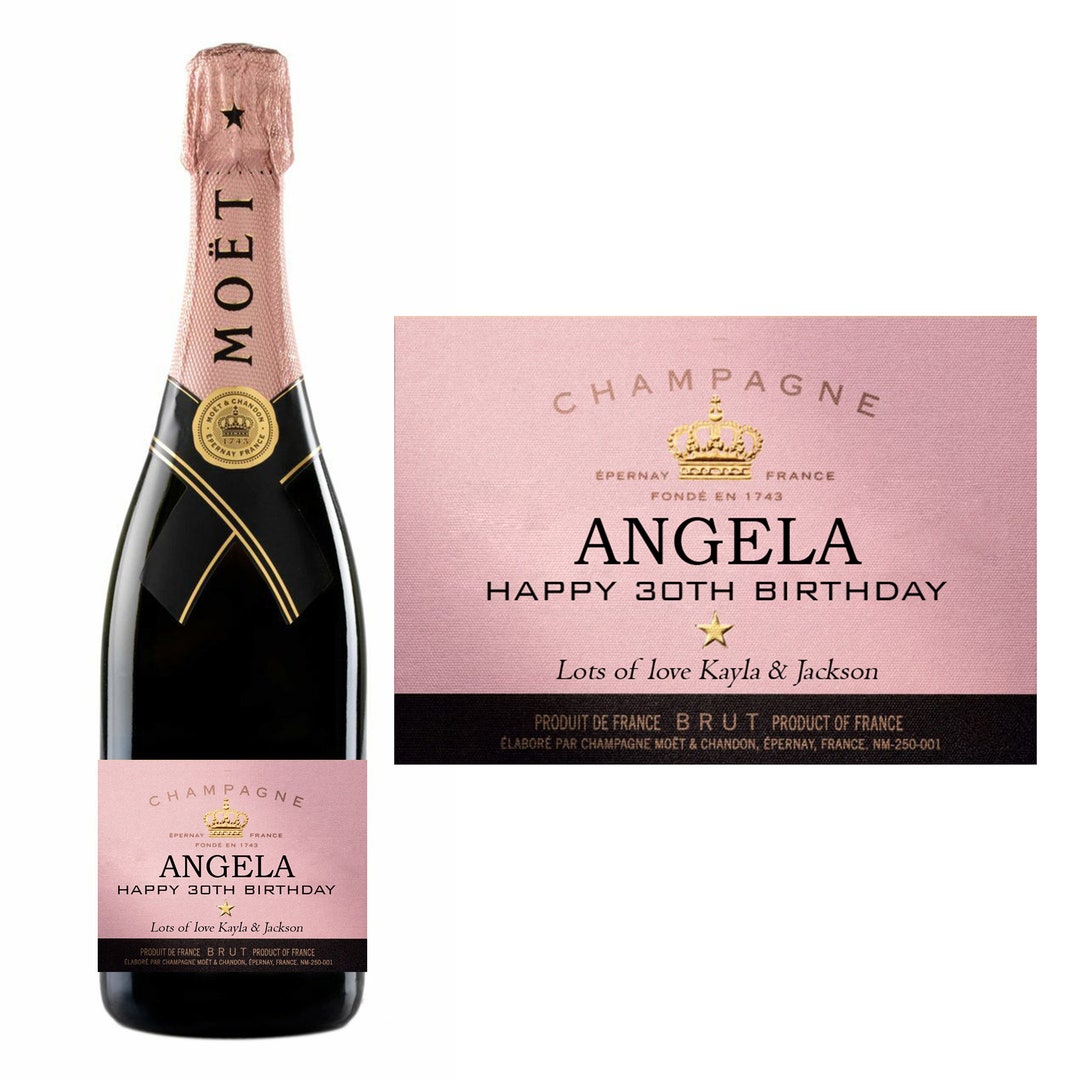 Personalised Moet and Chandon Imperial Rose Gold Bottle Label - Etsy