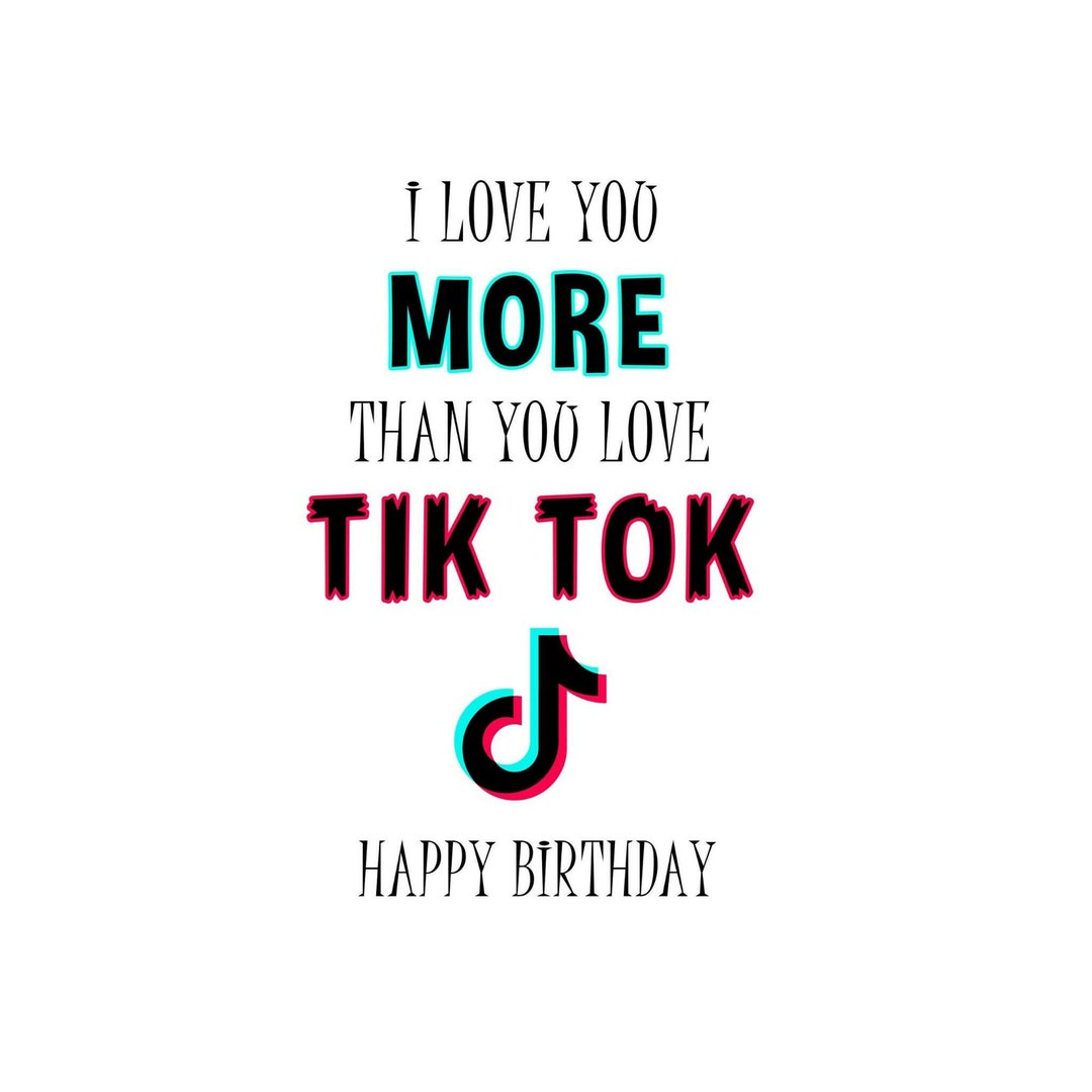 Tik Tok Happy Birthday Greeting Card - Etsy UK