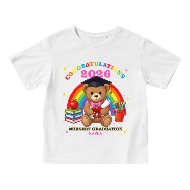 Personalised Nursery Graduation Shirt, Custom Name Graduation Gift for ...