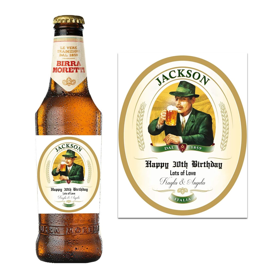 Personalised Birra Moretti Beer Lager Bottle Alcohol Birthday Wedding ...